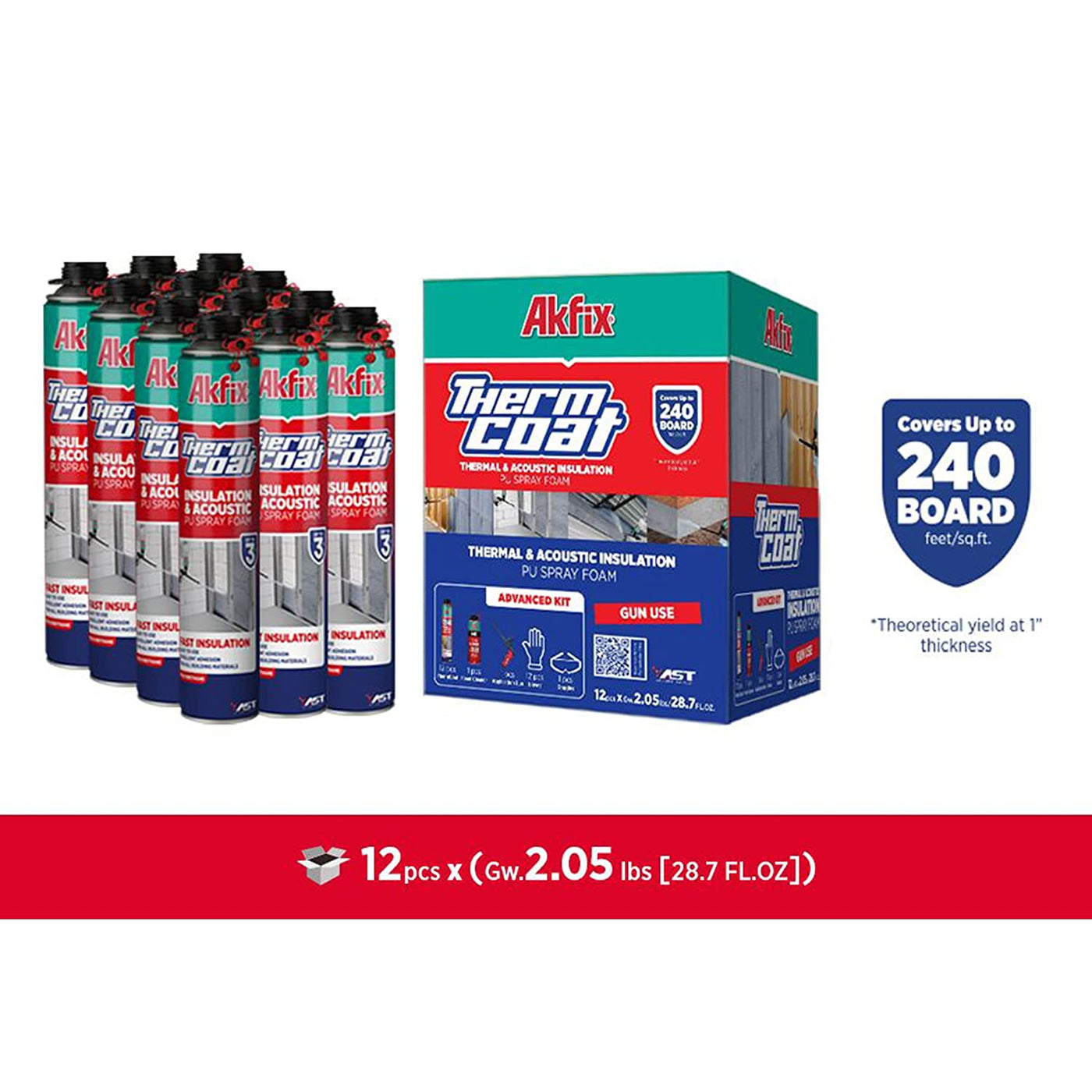 Akfix Thermcoat Insulation & Acoustic Professional Foam 28.7 Oz / 850Ml ...